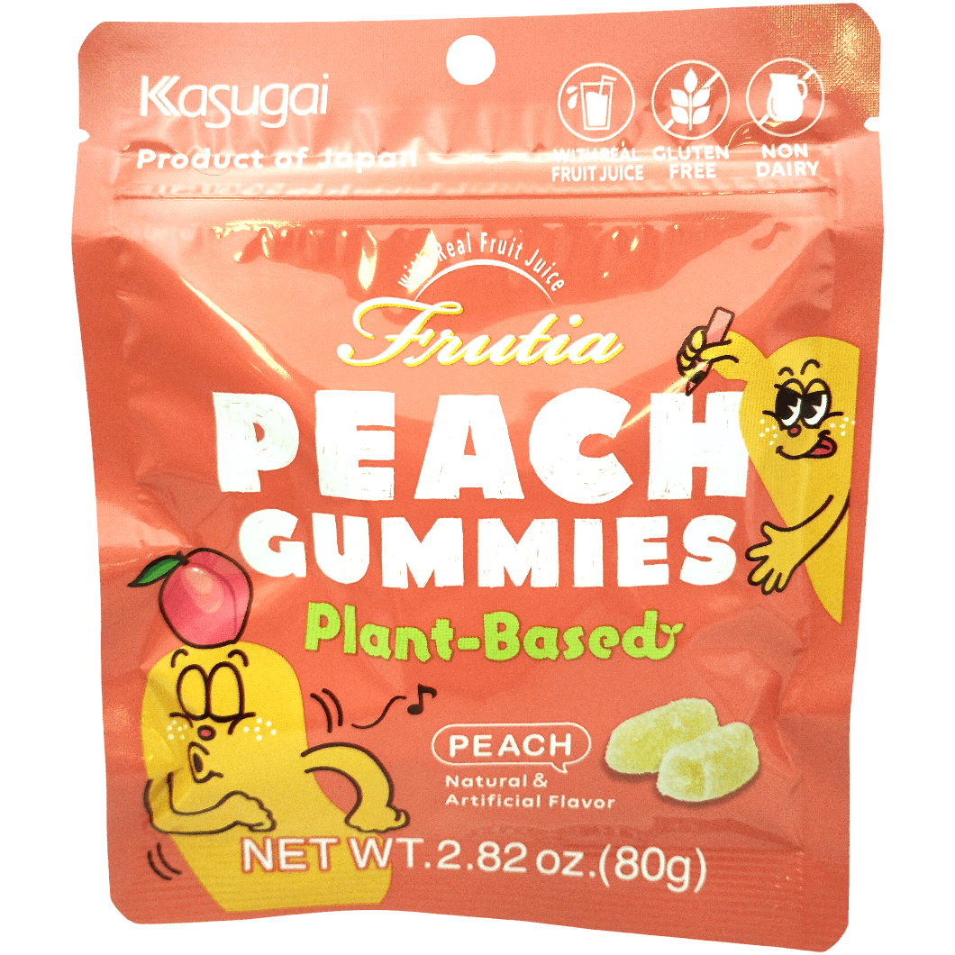Kasugai - Gummies à la pêche végétaliens 80g | KIOKO
