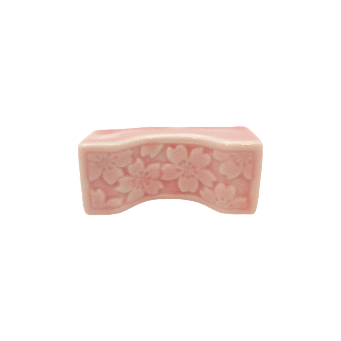 Repose-baguettes en porcelaine Motif sakura rose 4.9x2.3cm | KIOKO